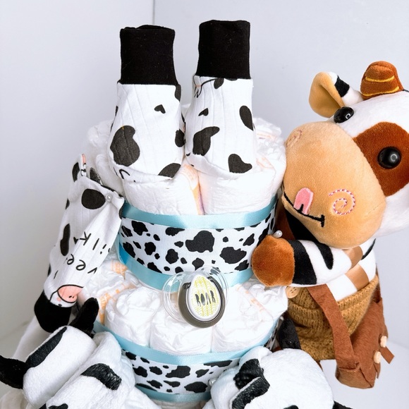 Handmade | Accessories | Cow Diaper Cake Farm Baby Shower Gift | Poshmark